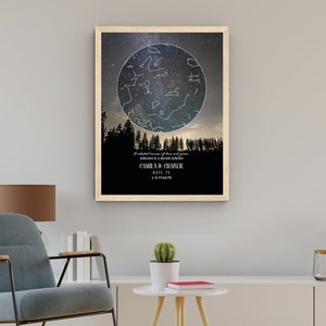 Personalized Star Map Framed Wall Art Anniversary - Etsy