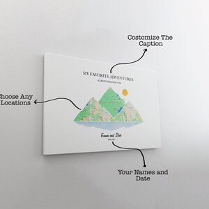 Personalized Adventure Map Canvas - Perfect Travel Gift for Couples ...