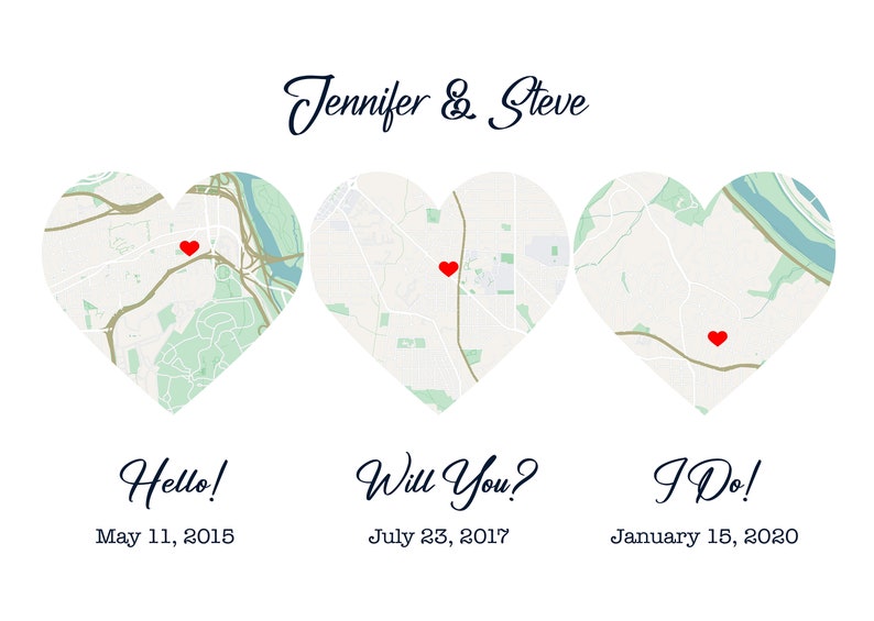 Place We Met Map Custom Canvas City Map Where It All Began - Etsy