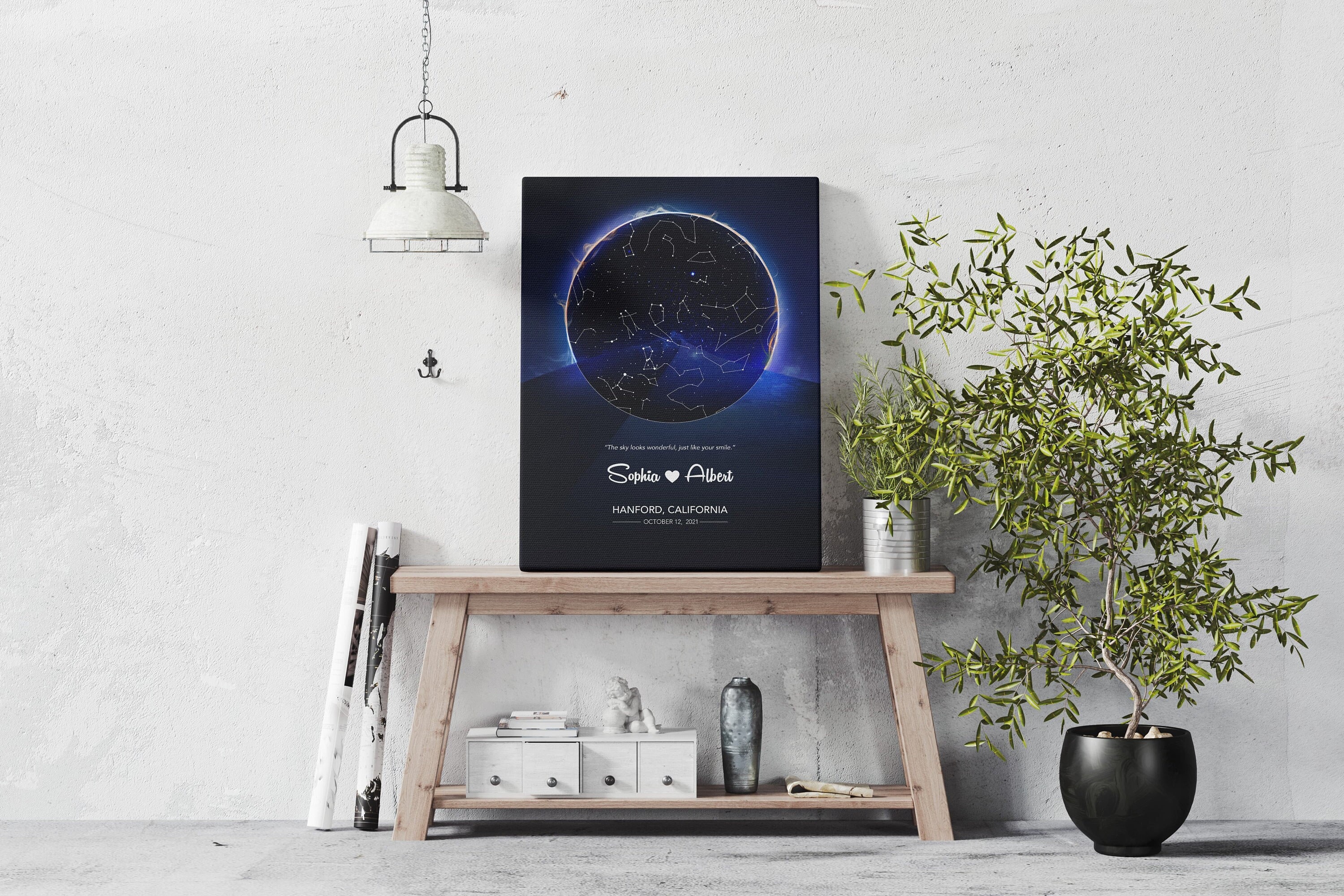 Star Map Canvas Custom Astronomy Map Personalized Star - Etsy