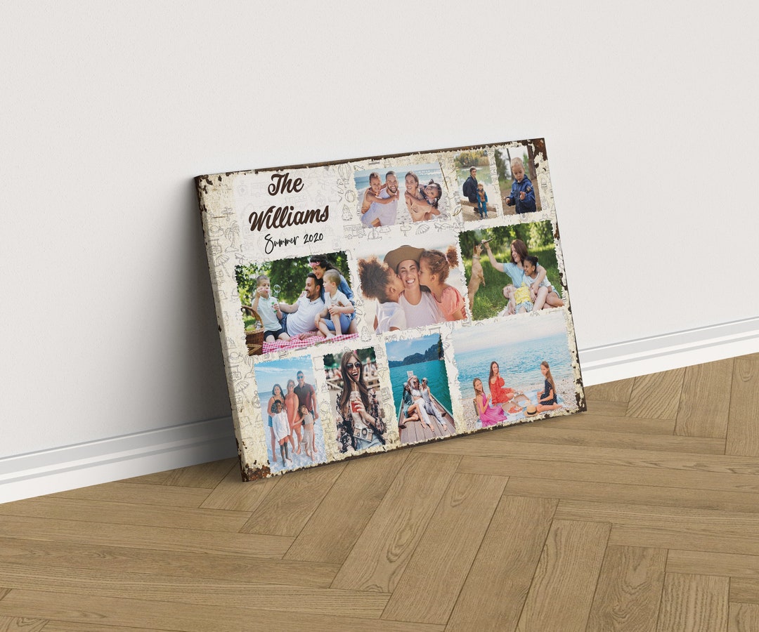 Personalized Photo Collage Canvas, Journey With Family Wall Art Canvas ...