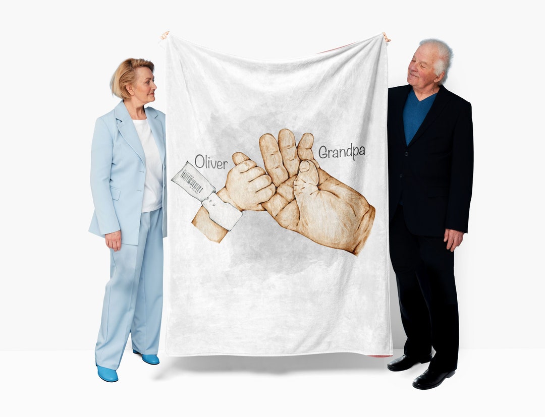 Personalized Family Hand Print Blanket, Babyshower Gift, Christmas 2022 ...