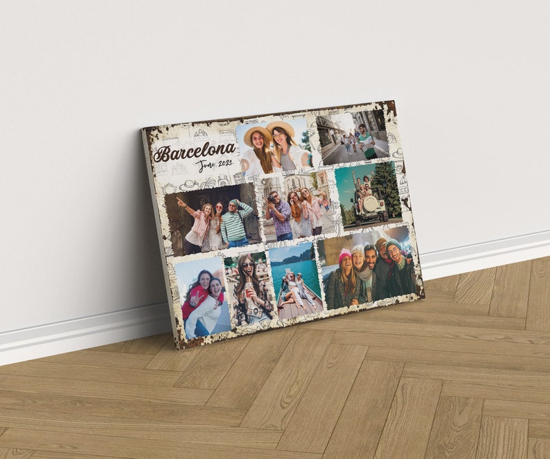 Custom Travel Photo Collage Canvas Best Gift for Bffs - Etsy