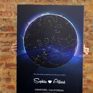 Star Map Canvas, Custom Astronomy Map, Personalized Star Chart ...