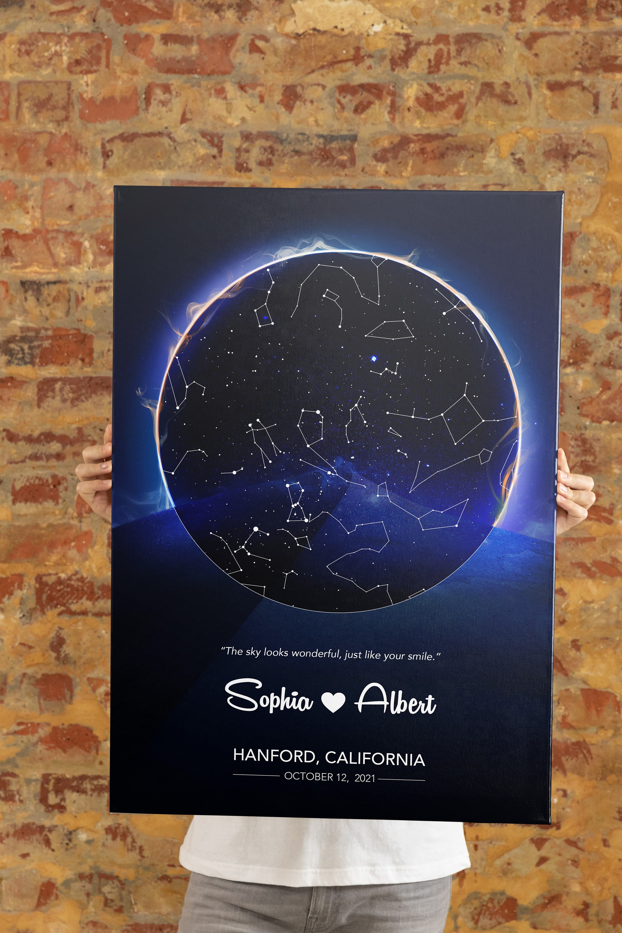 Star Map Canvas Custom Astronomy Map Personalized Star - Etsy