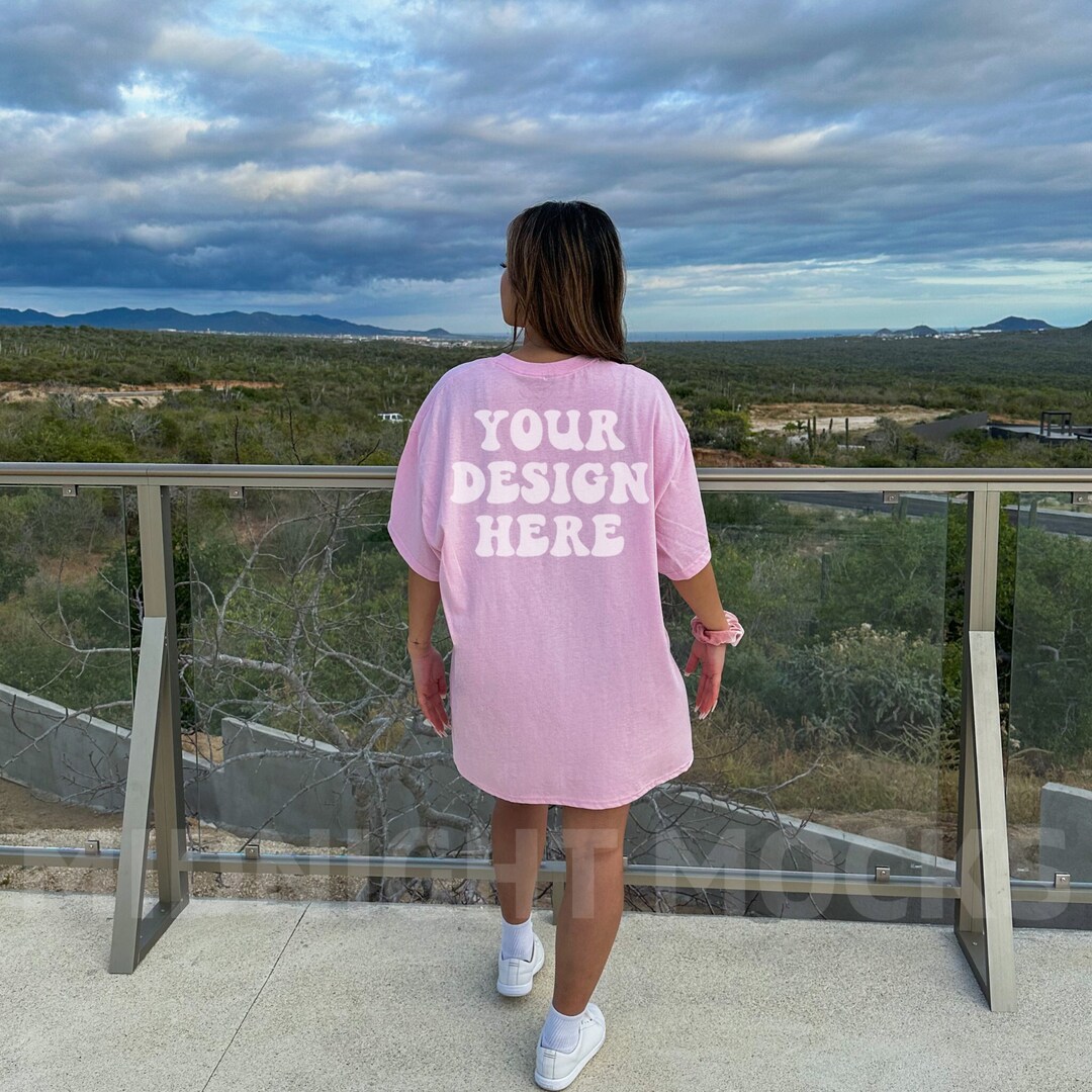 Gildan 5000 Light Pink Back Mockup, Oversized Tshirt Mockup, Trendy ...
