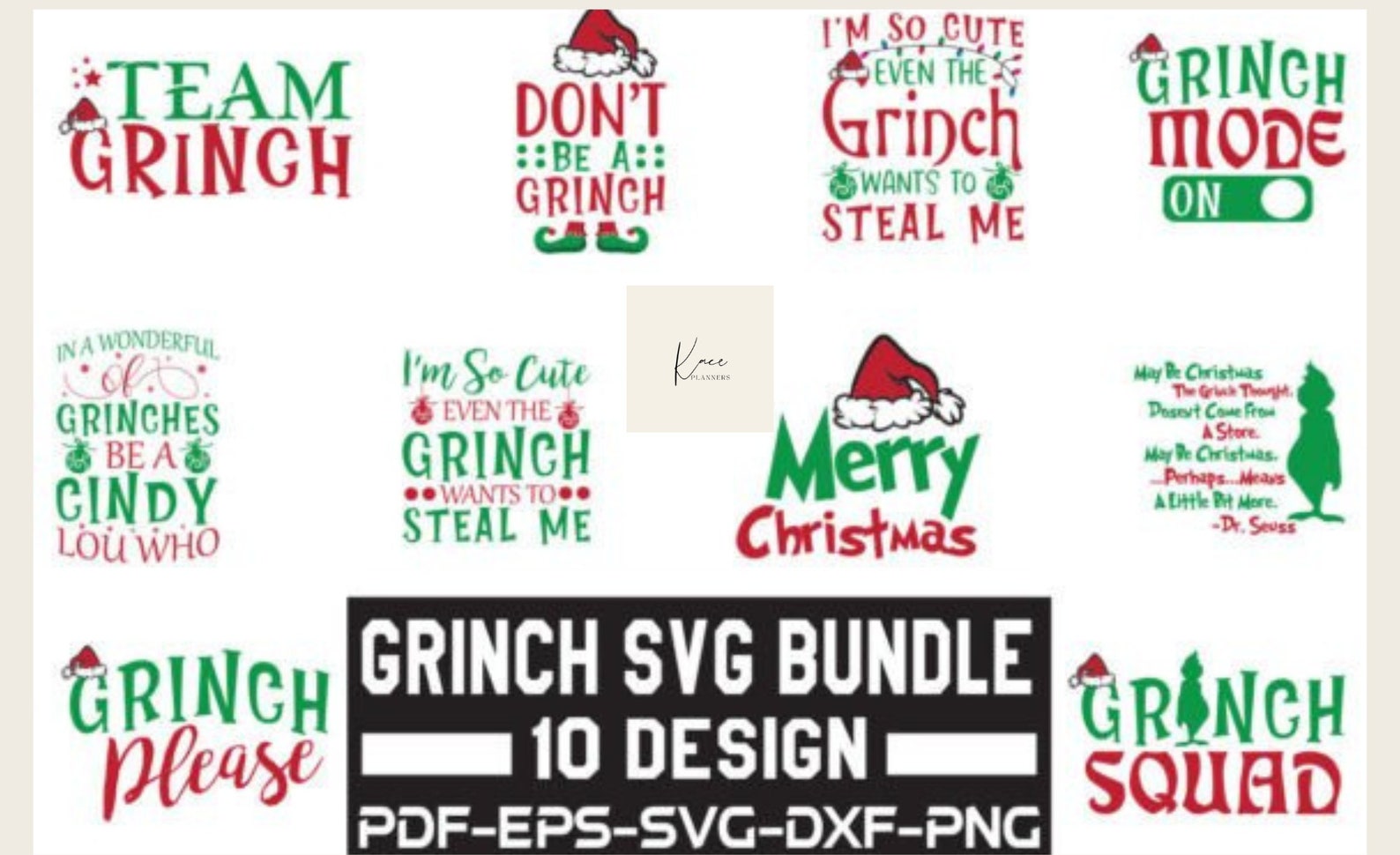 Grinch Instant Download 10 Bundle SVG PNG the Grinch SVG Grinch Cricut ...