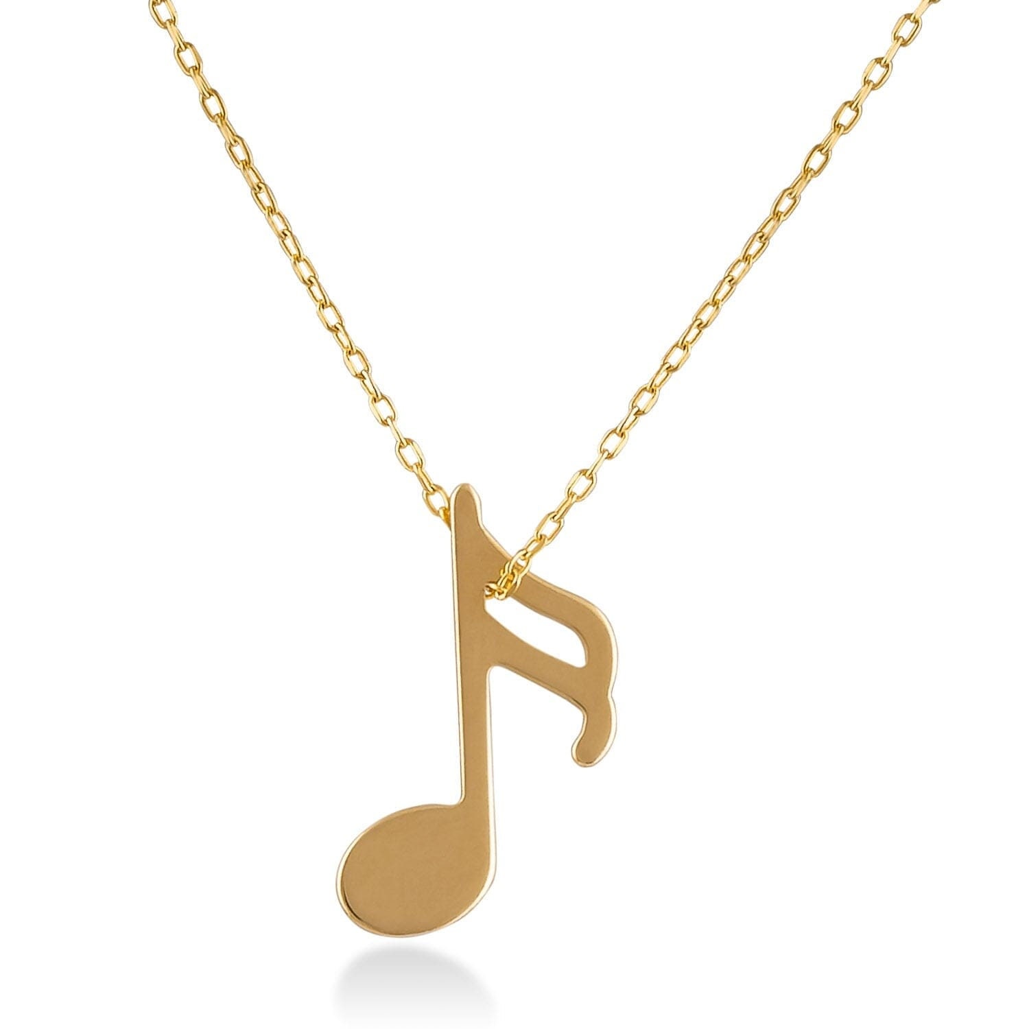 14k Gold Music Note Necklace, Elegant Minimalist Jewelry, Chic Fashion ...