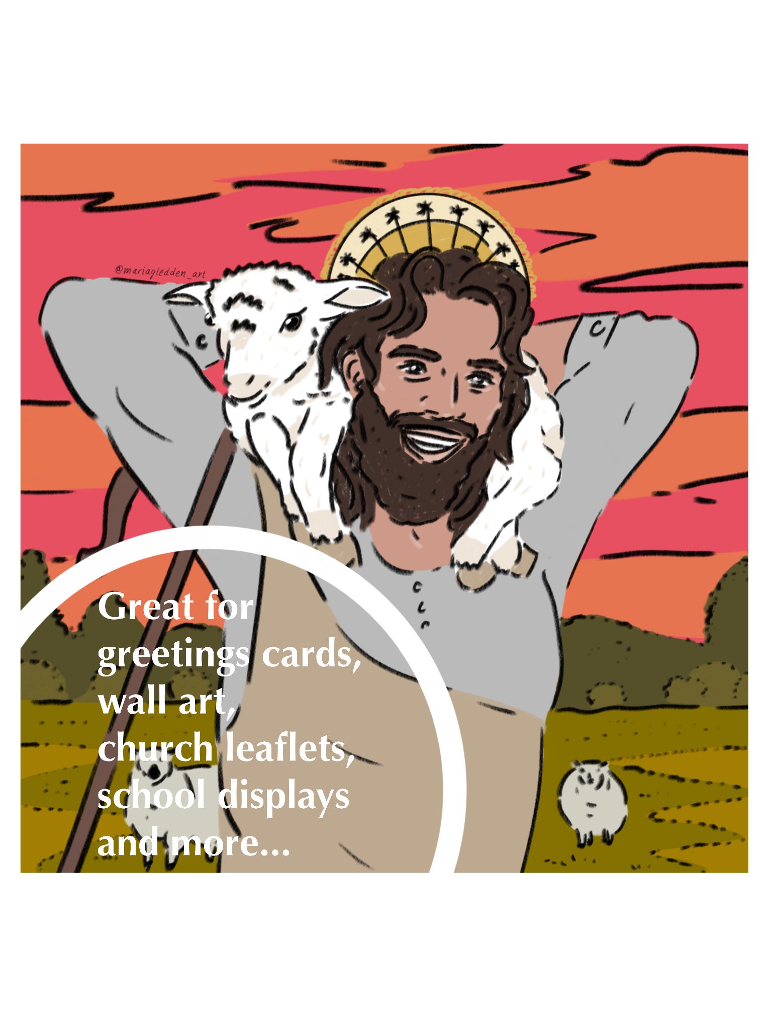 Smiling Jesus - the Good Shepherd - Digital Download - Religious ...
