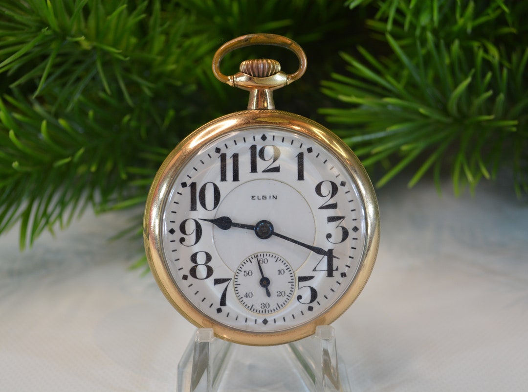 Elgin Father Time Pocket Watch, Vintage Pocket Watch, 16s 21j Movement ...