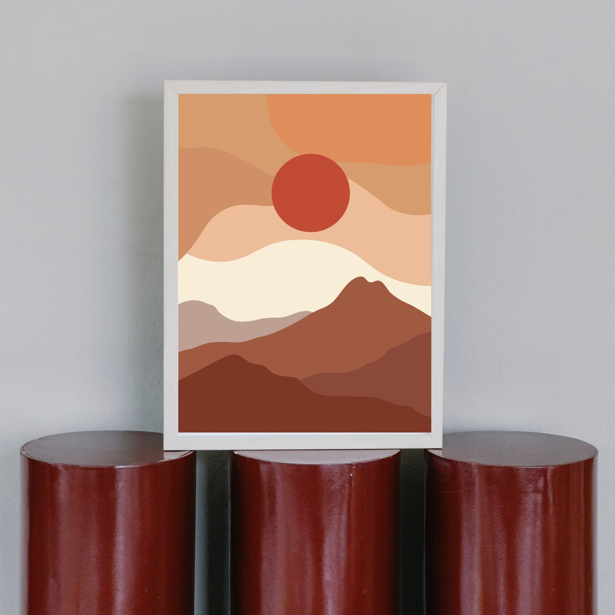 Desert Moon, Art Print, Abstract Art Printable, Desert Landscape Print ...