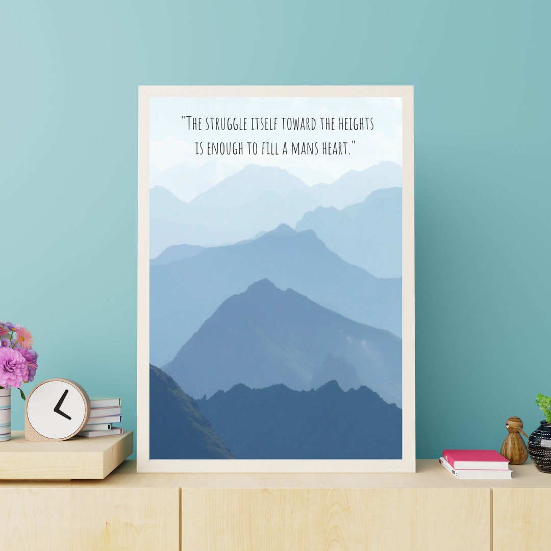 Mountain Print, Positive Affirmation, Landscape Art, Printable Wall Art ...