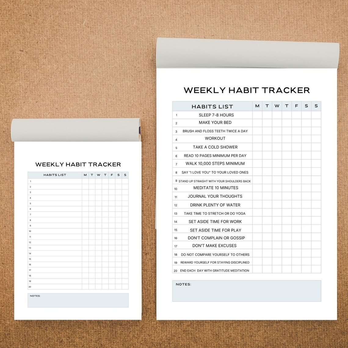 Habit Tracker, Weekly Printable Checklist, to Do List Template, Digital ...