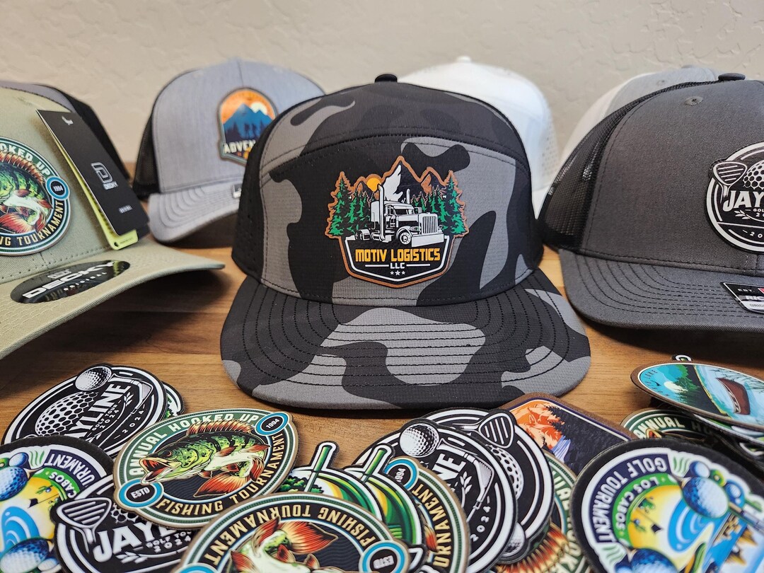 Custom Logo Golf Hat: Color Leather Patch, Performance Snapback - Etsy