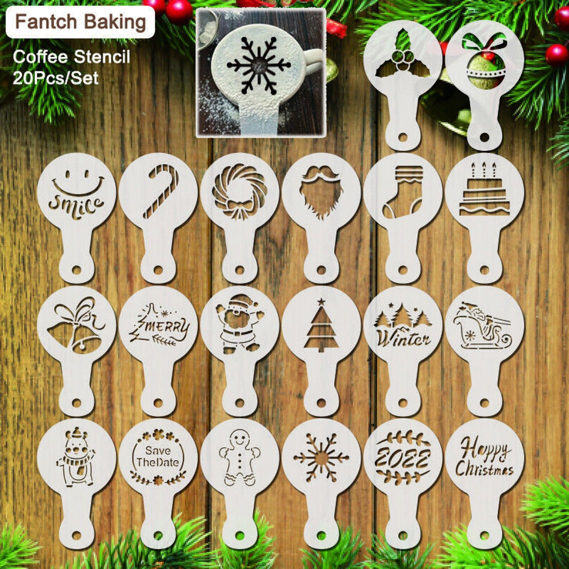 16/20/30/50/120 PCS Coffee Latte Art Stencil Sets, Baking Stencils ...