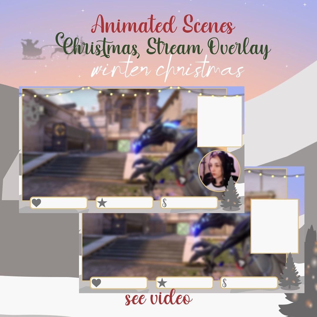 Christmas Stream Overlay, Winter Christmas Overlay, Overlay Set - Etsy