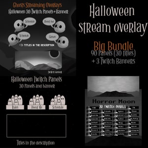 Halloween Stream Overlay Big Package, Ghosts Complete Streaming Package ...