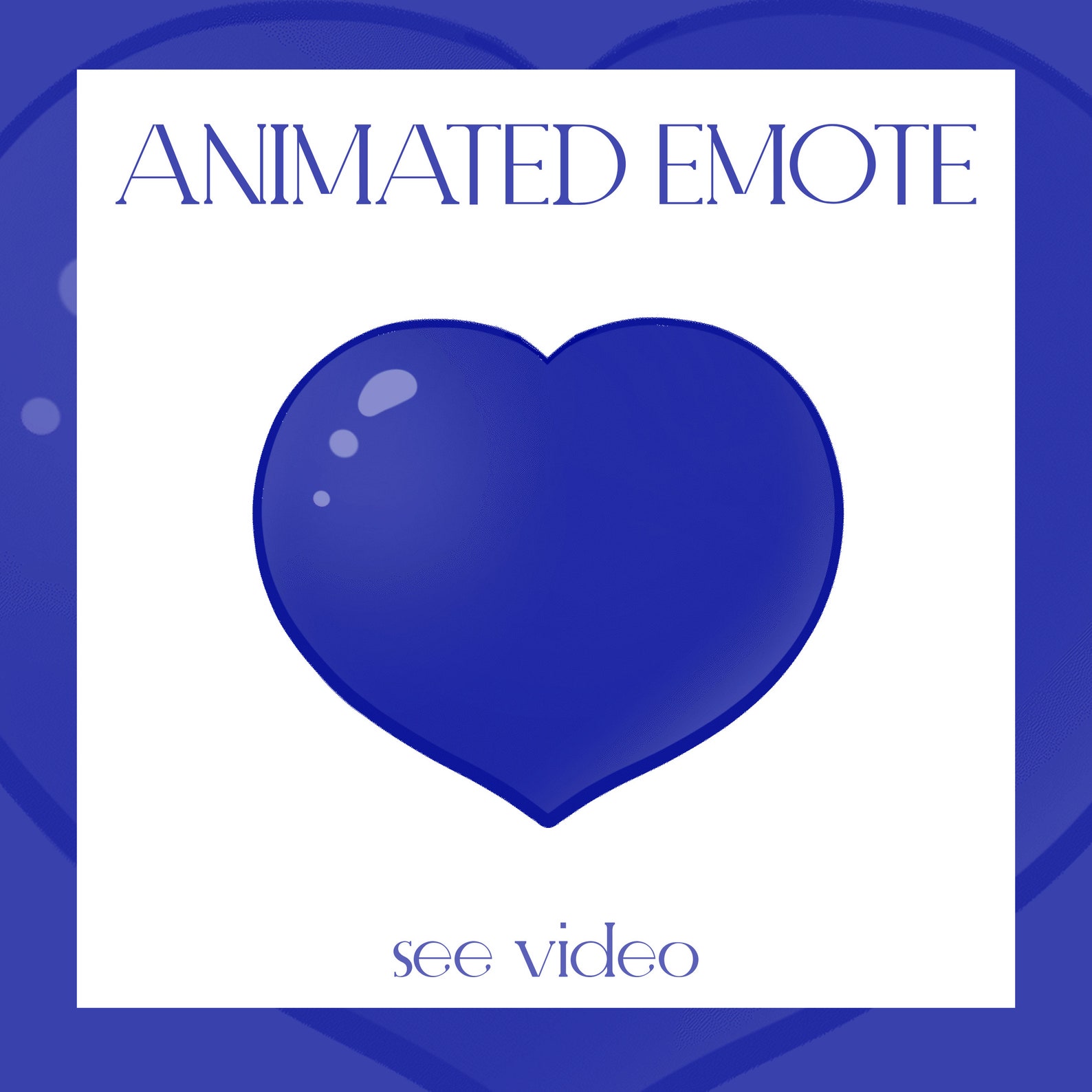 Twitch Animated Emote and Decoration / Blue Heart Animated Emotes Pack ...