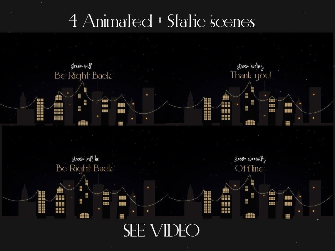 ANIMATED SCENES Starry Sky Night City! Scenes and Animated Scenes for ...
