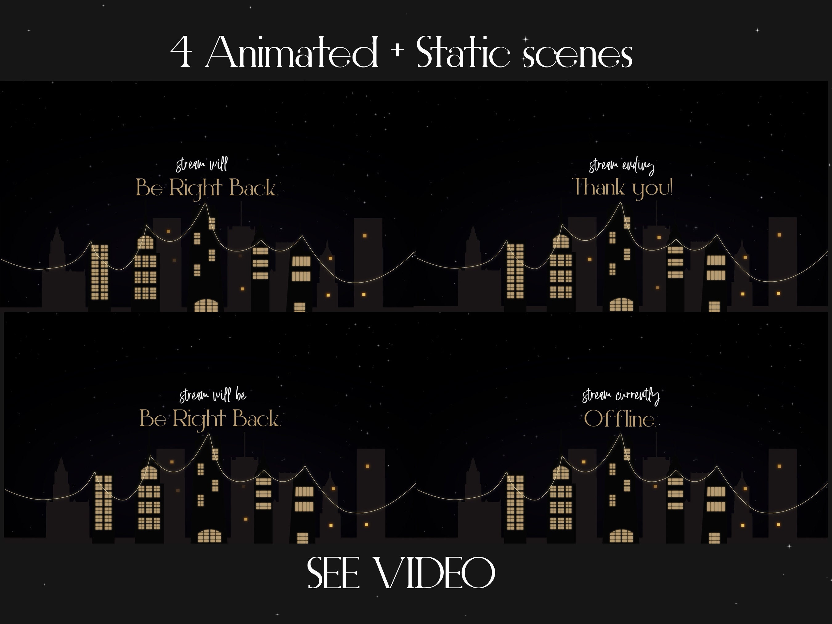 ANIMATED SCENES Starry Sky Night City! Scenes and Animated Scenes for ...
