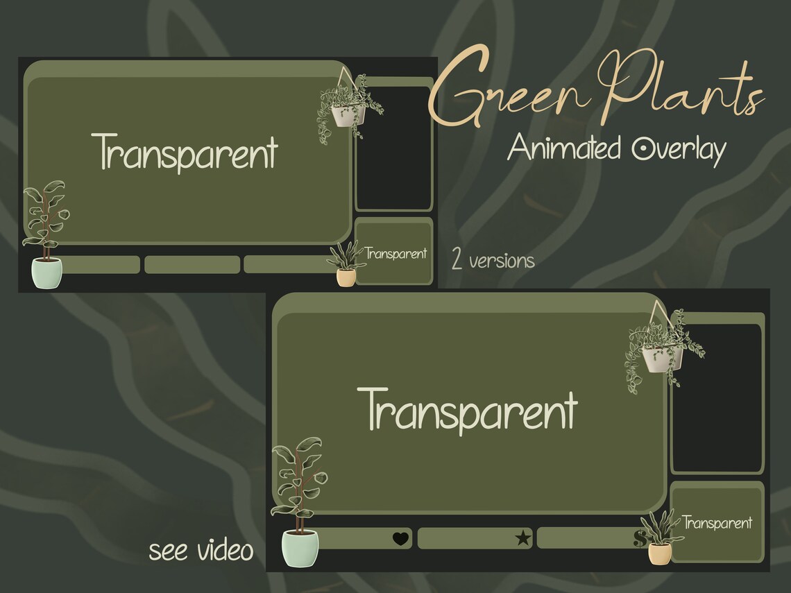 Cute Green Plants Stream Pack for Twitch Complete Streaming - Etsy