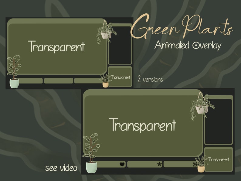 Cute Green Plants Stream Pack for Twitch Complete Streaming - Etsy