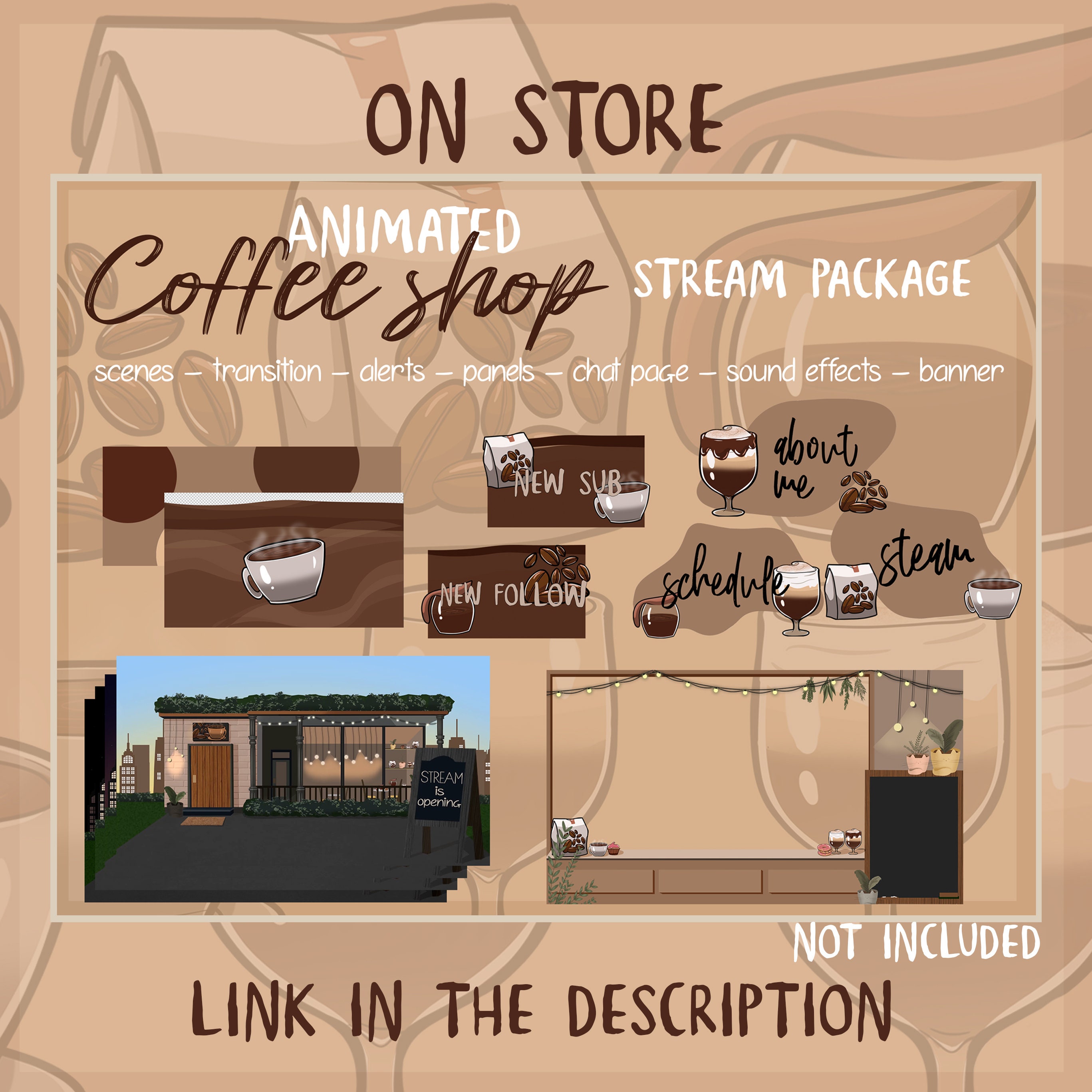 ANIMATED ALERTS Coffee Shop! for Twitch and Other Platforms - Etsy