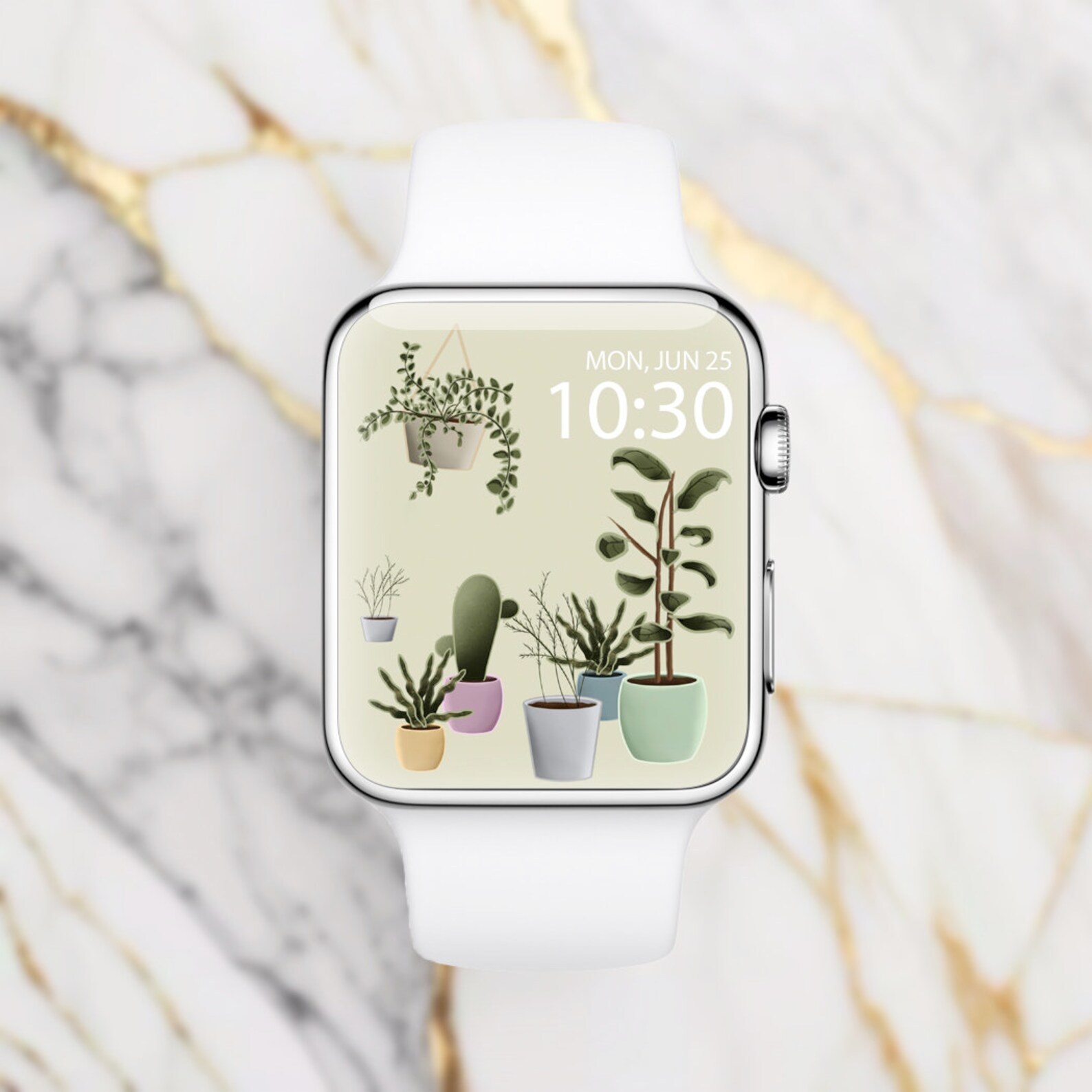 Cute Plants Watch Face Wallpaper, Aesthetic Smartwatch Background ...