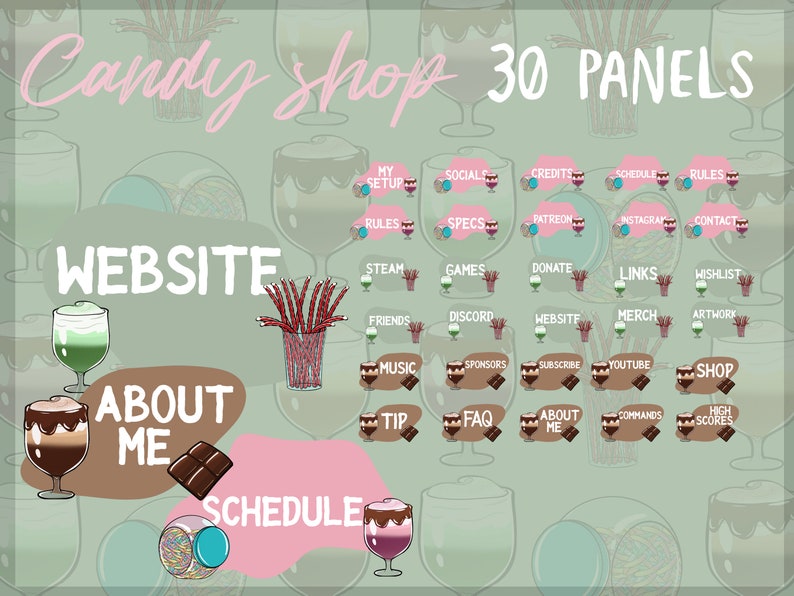 Cozy Candy Shop Stream Pack for Twitch Complete Streaming - Etsy