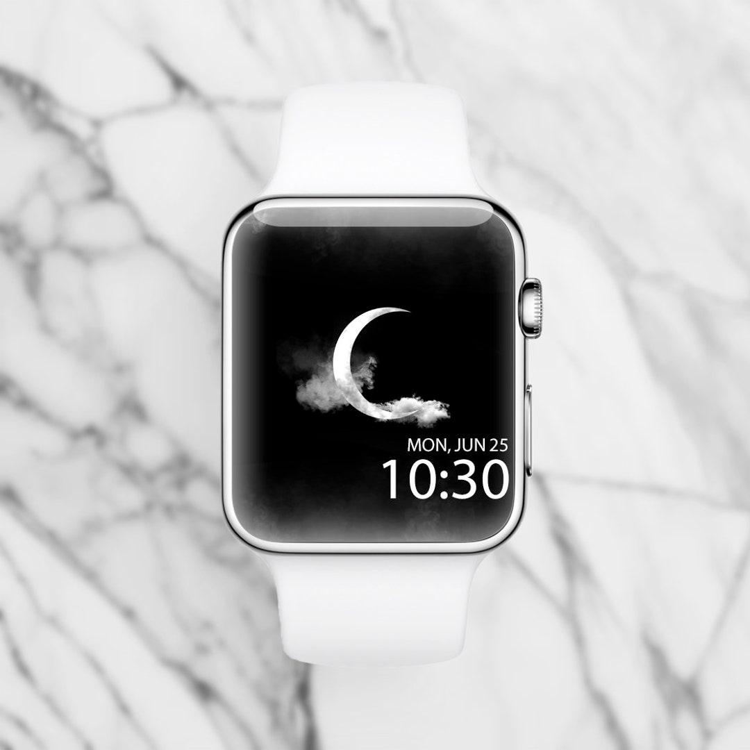 Moon Apple Watch Face Wallpaper, Aesthetic Smartwatch Background, Smart ...
