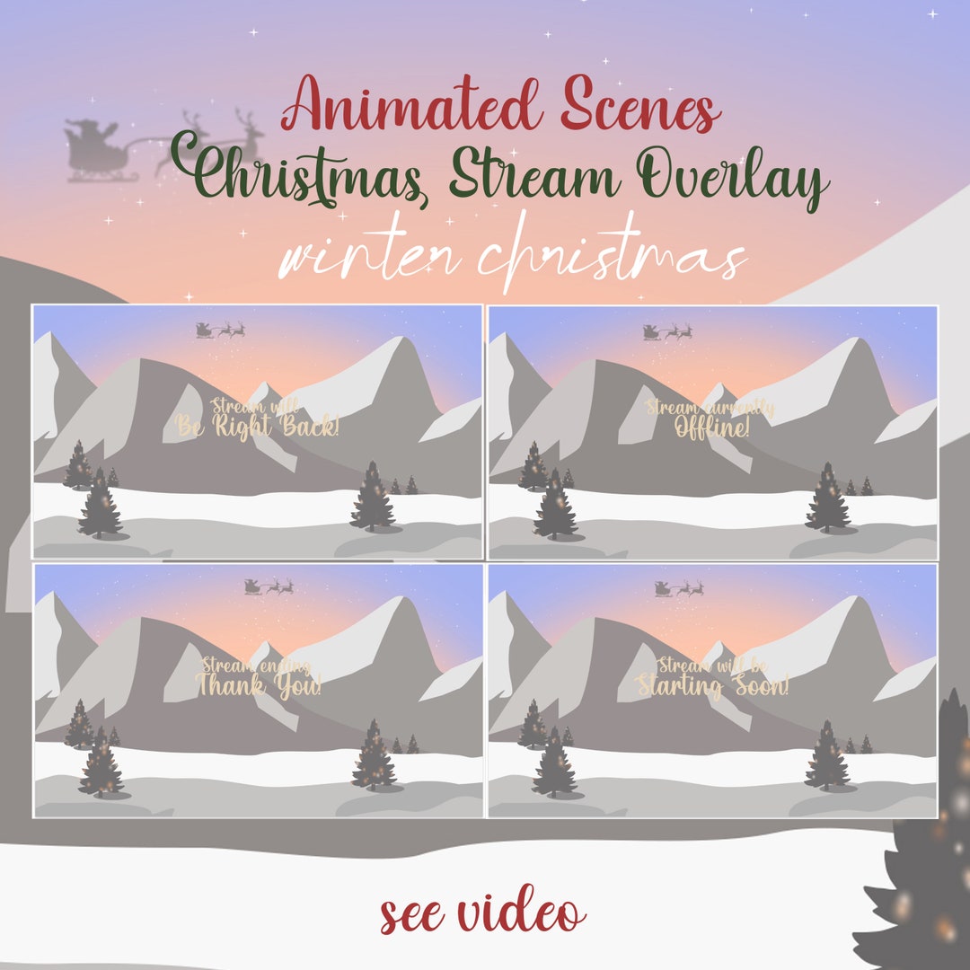 Christmas Stream Overlay Scenes, Winter Christmas Complete Streaming ...