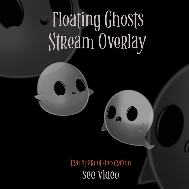 Halloween Stream Overlay Floating Ghosts Decoration - Tiktok, Twitch ...