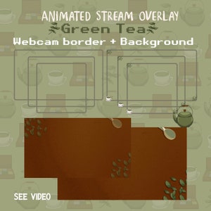 Green Tea Twitch Stream Package: Animated Overlay Set - Etsy