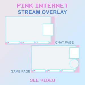 Pink Internet Stream Overlay Package, Twitch Overlay, Complete ...