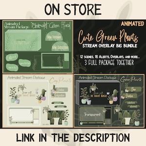 Cute Green Plants Stream Pack for Twitch, Twitch Overlay, Complete ...