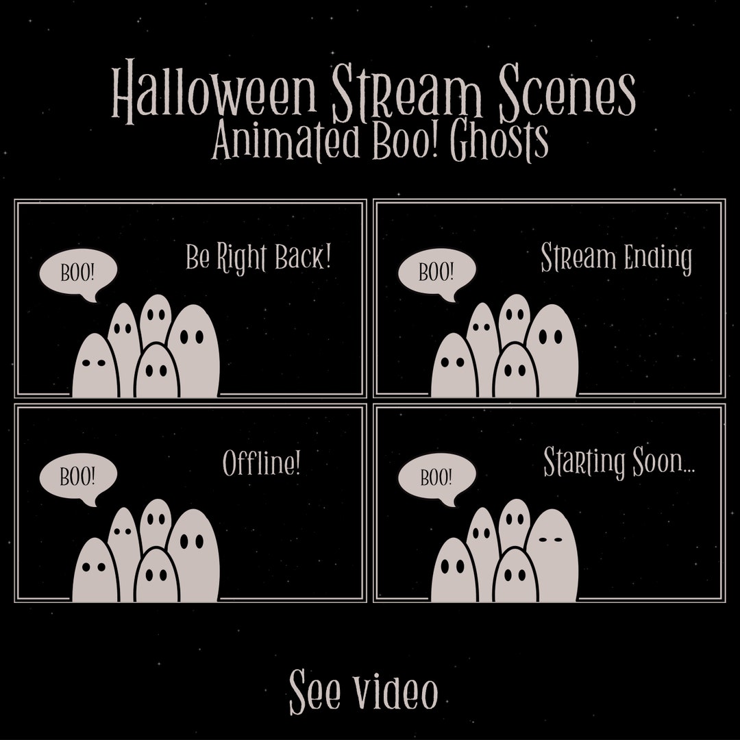 Halloween Boo Ghosts Animated Screens, Streamer Scenes - Etsy