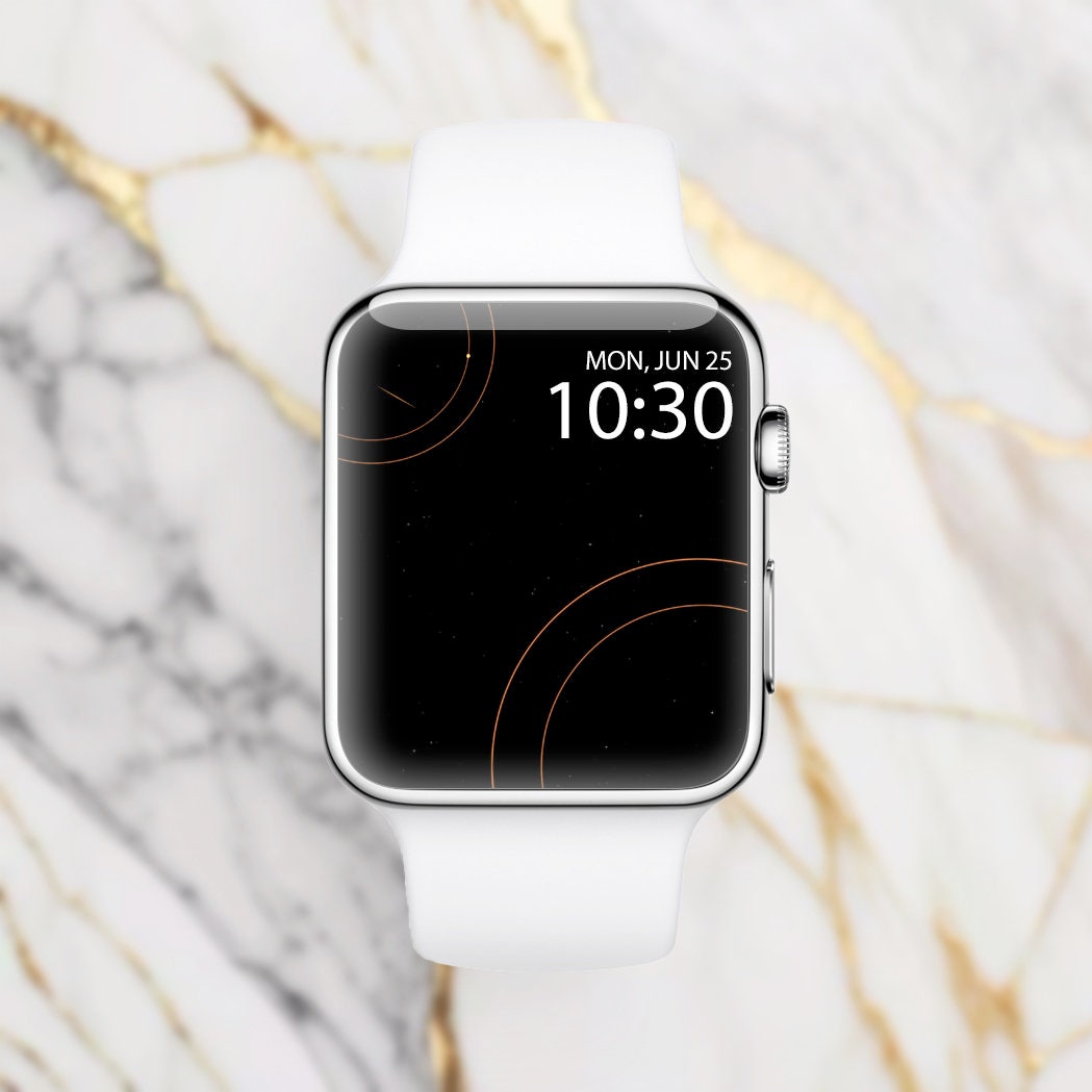 Gold Line Watch Face Wallpaper, Aesthetic Smartwatch Background, Smart ...