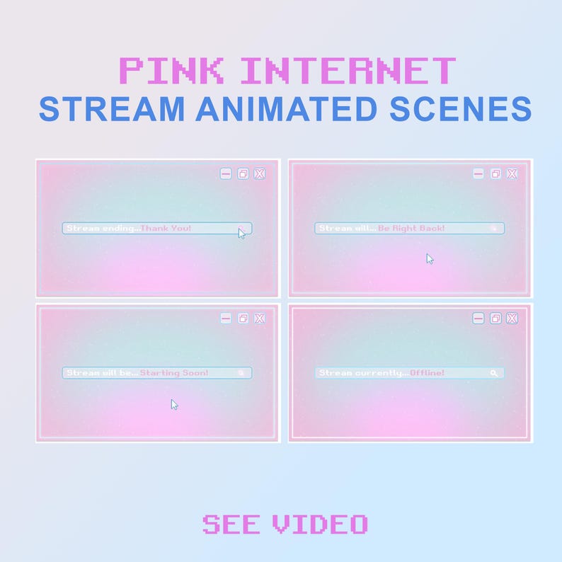 Pink Internet Animated Screens, Stream Overlay - Etsy