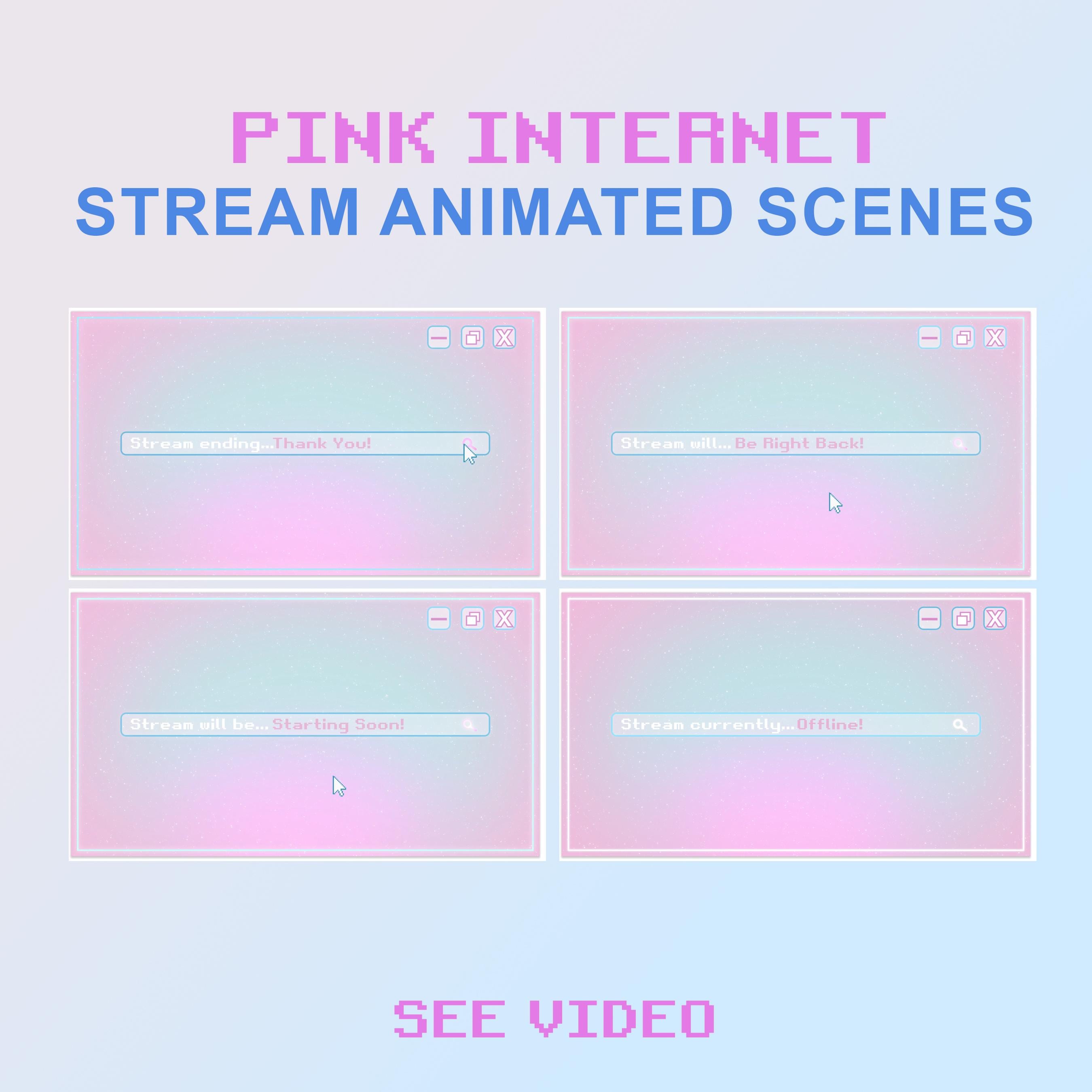 Pink Internet Animated Screens, Stream Overlay - Etsy
