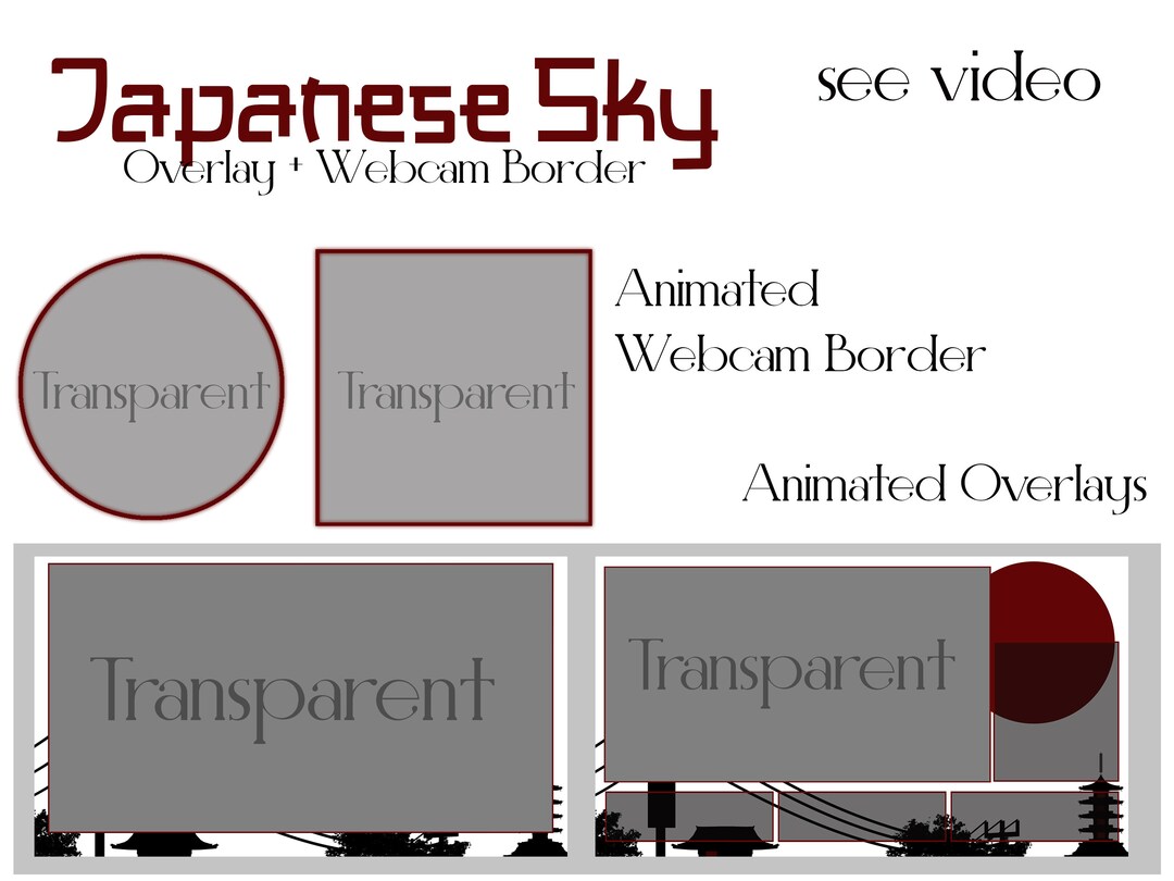 Japanese Sky Overlay + Webcam Border - Etsy