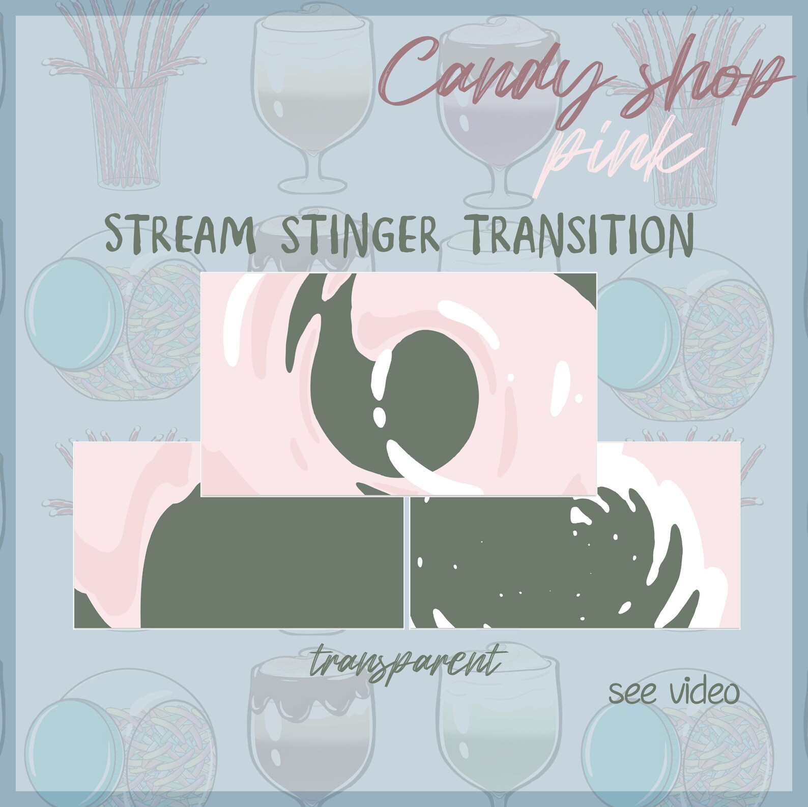 Cozy Candy Shop Stream Pack for Twitch, Complete Streaming Package ...