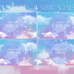 Pink Celestial Cat Stream Pack for Twitch, Twitch Overlay, Complete ...