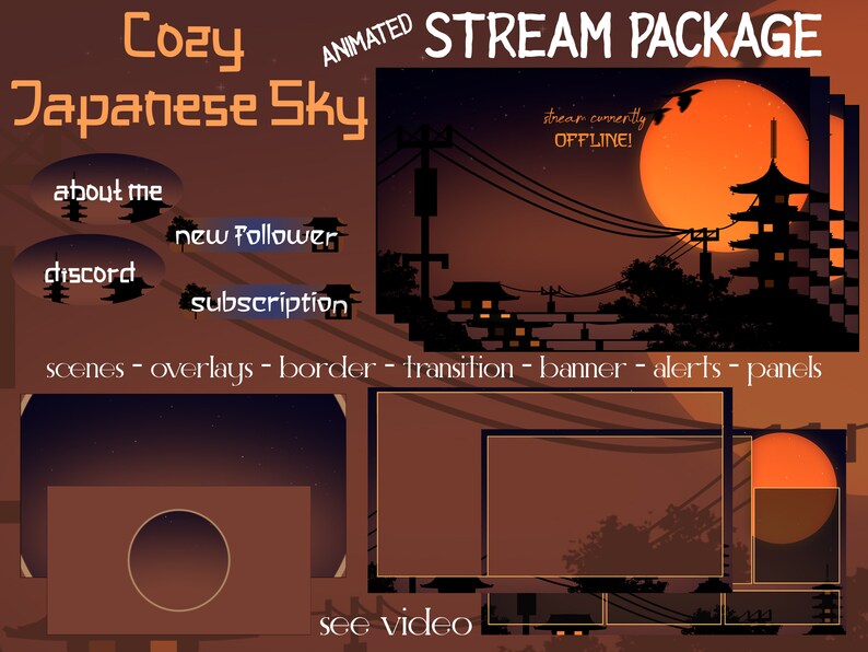 Cozy Japanese Sky Stream Pack for Twitch Complete Streaming - Etsy
