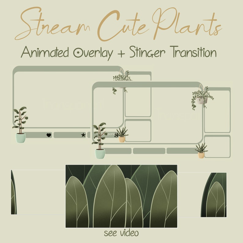 Cute Plants Stream Pack for Twitch, Cozy Complete Streaming Package ...