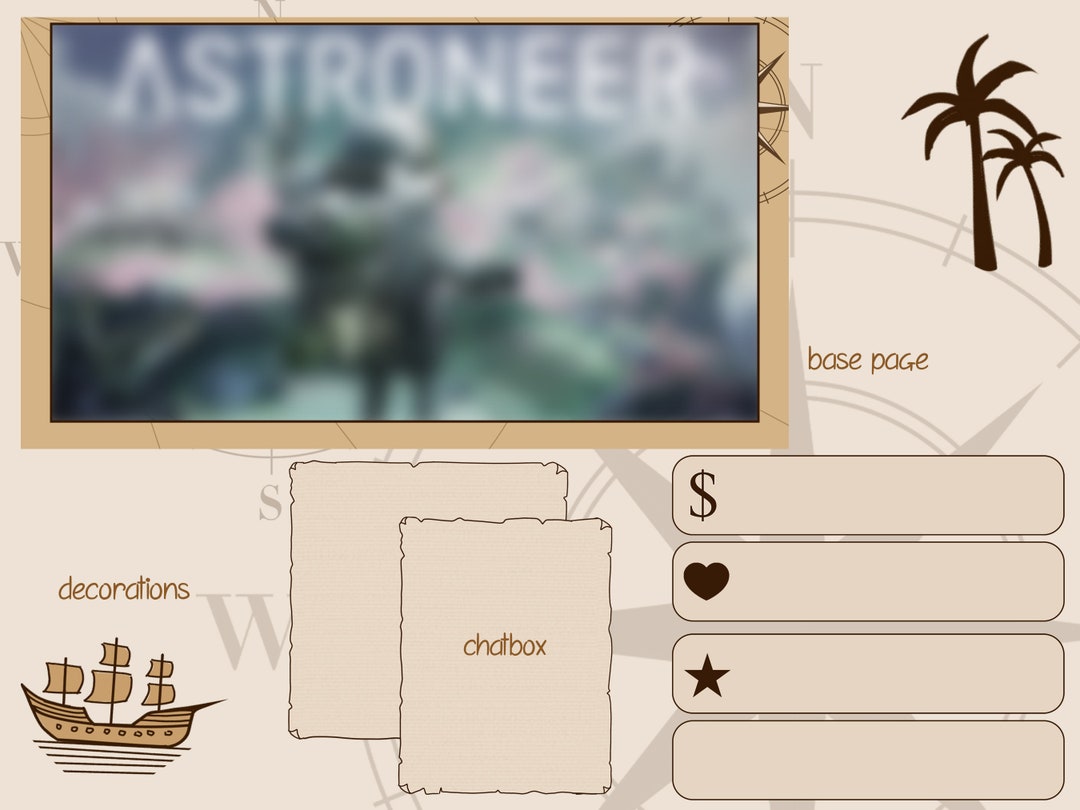 Pirate Adventure Stream Overlay, Twitch Overlay, Full Page ...