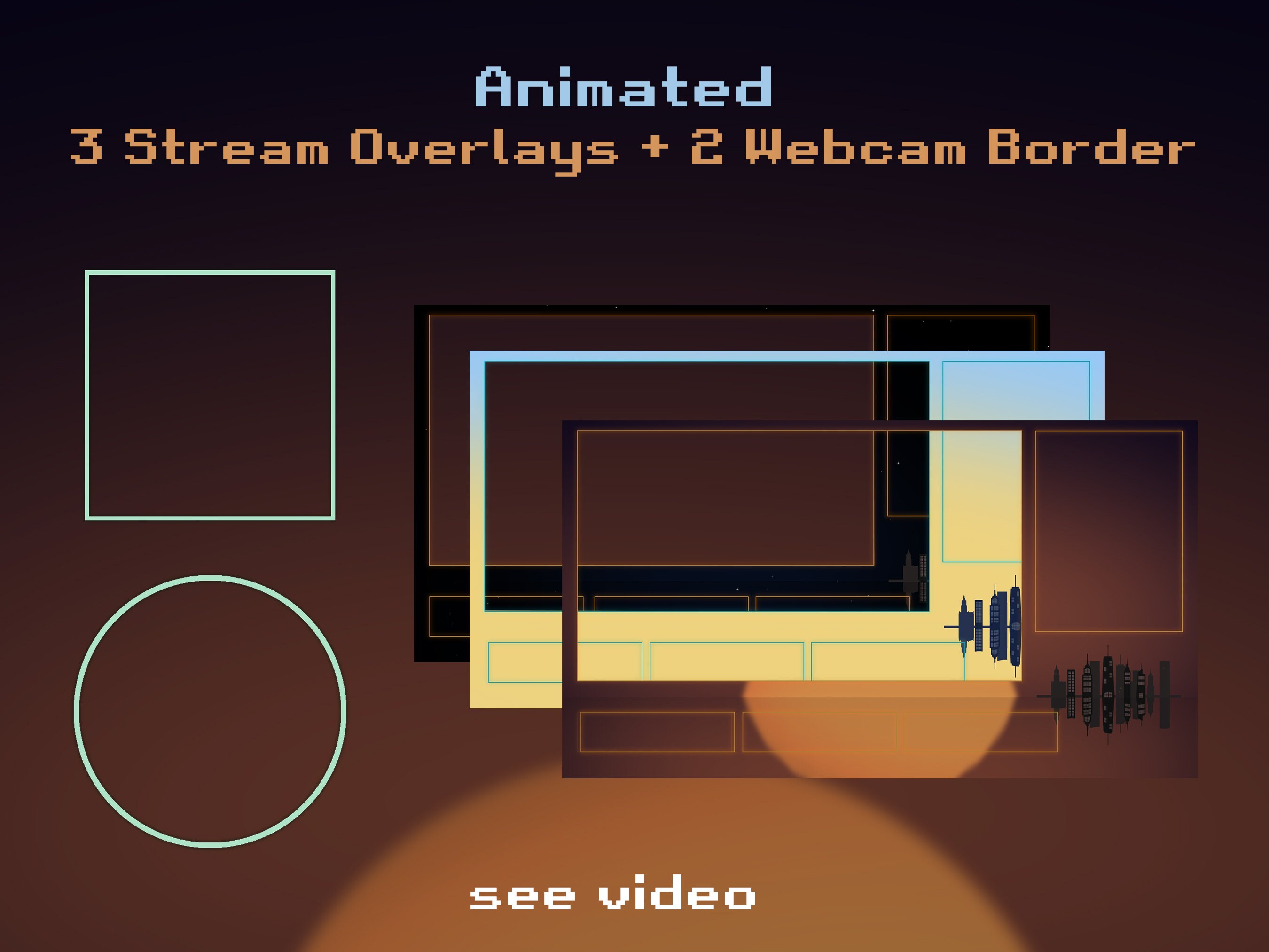 3 Animated Overlay 2 Webcam Border Retro City Train Set - Etsy