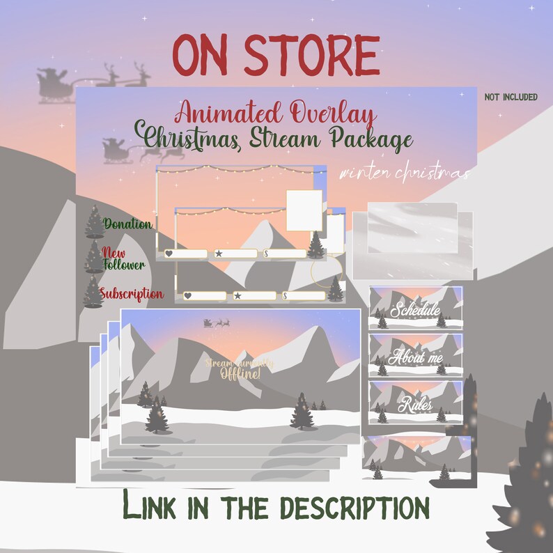 Christmas Stream Overlay Scenes, Winter Christmas Complete Streaming ...