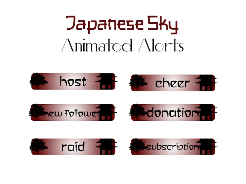 Japanese Sky Stream Pack for Twitch, Twitch Overlay, Complete Streaming ...
