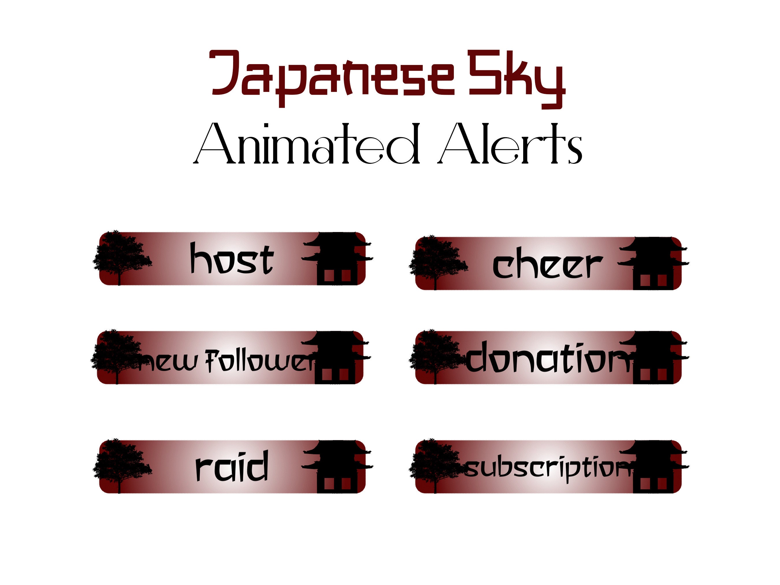 Japanese Sky Stream Pack for Twitch, Twitch Overlay, Complete Streaming ...