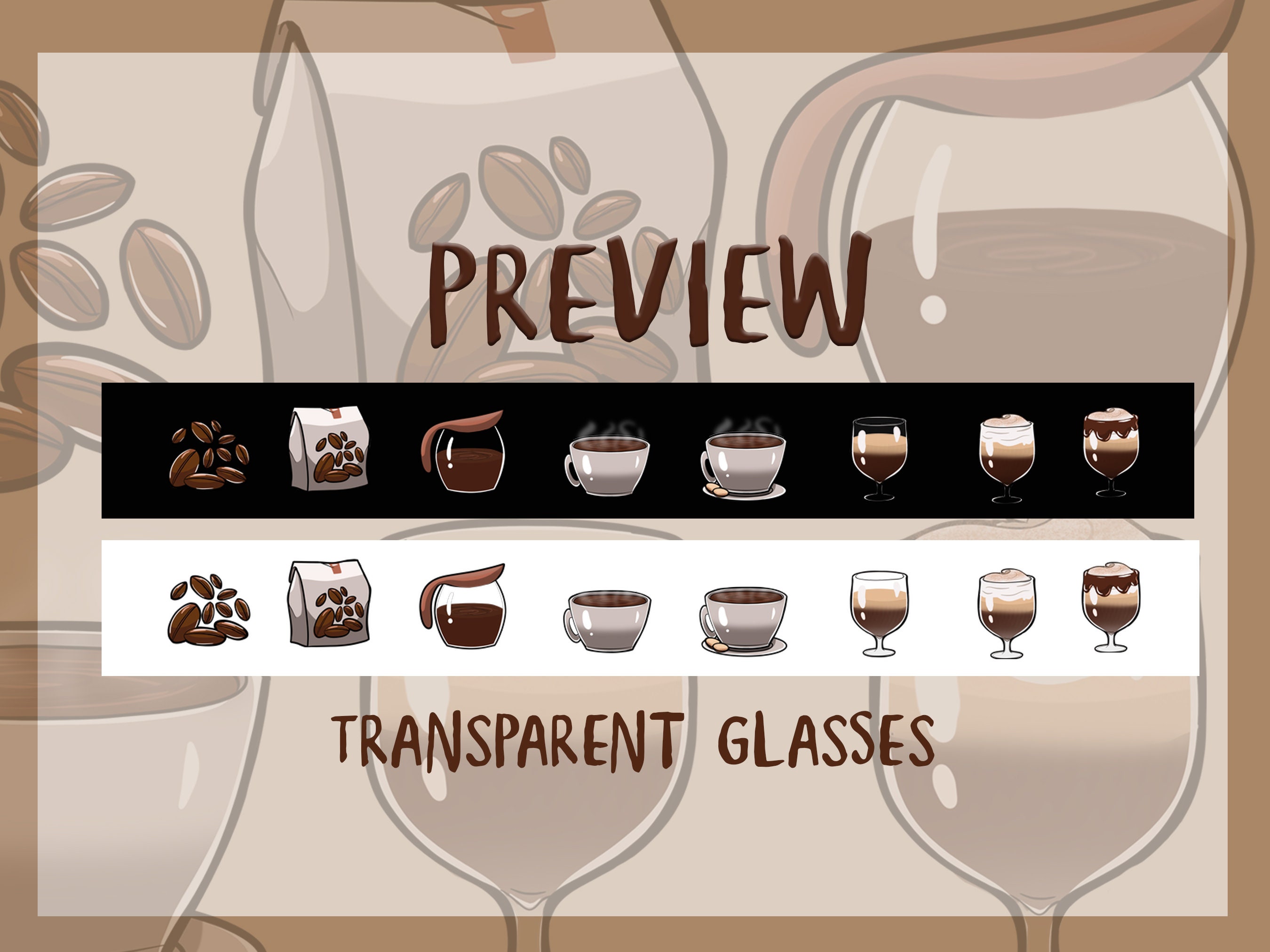 8 COFFEE Twitch Sub Badges / Cheer Bit Badges / Emote / Loyalty Badges ...